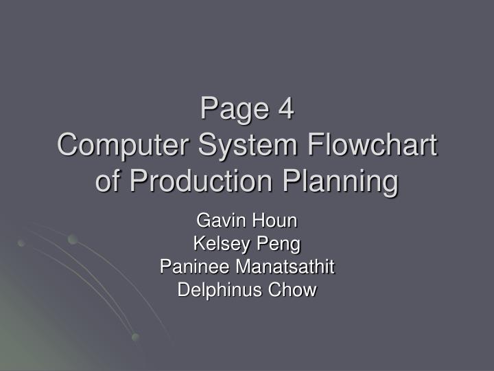 PPT - Page 4 Computer System Flowchart of Production Planning ...