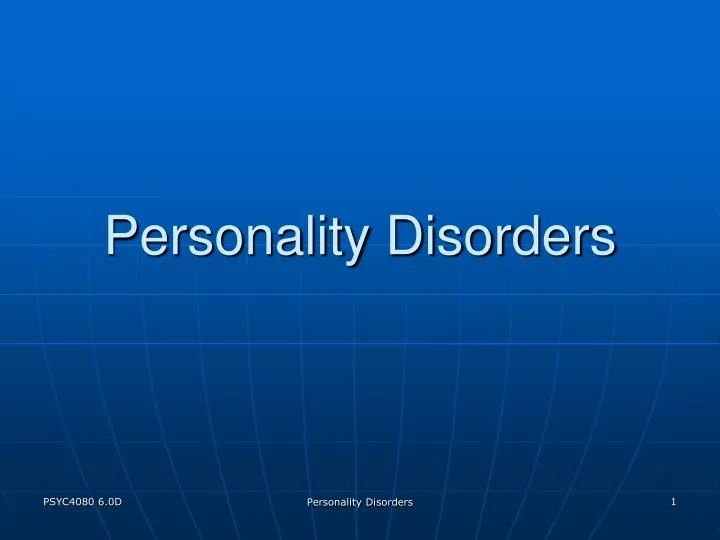 PPT - Personality Disorders PowerPoint Presentation, free download - ID ...