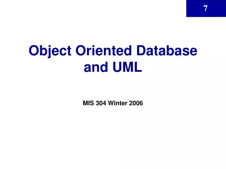 PPT - Object Oriented Database and UML PowerPoint Presentation, free ...
