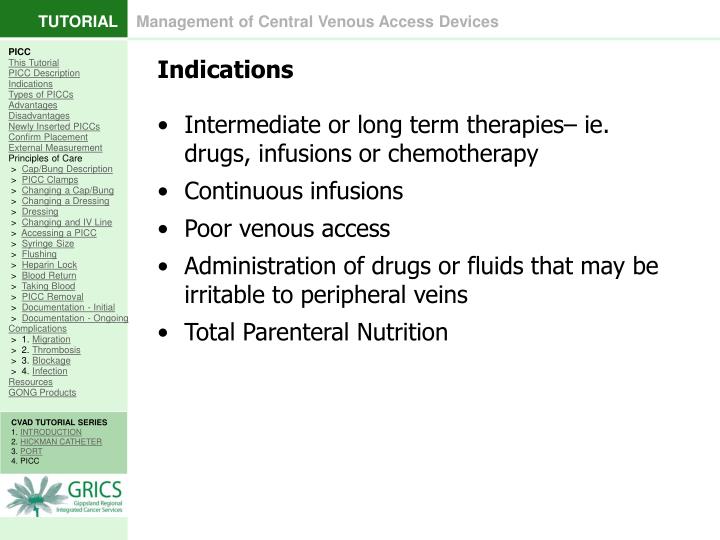 PPT - 4. PERIPHERALLY INSERTED CENTRAL CATHETER - PICC PowerPoint ...