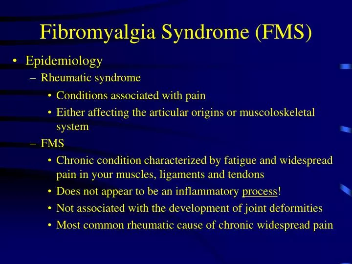 PPT - Fibromyalgia Syndrome (FMS) PowerPoint Presentation, free ...