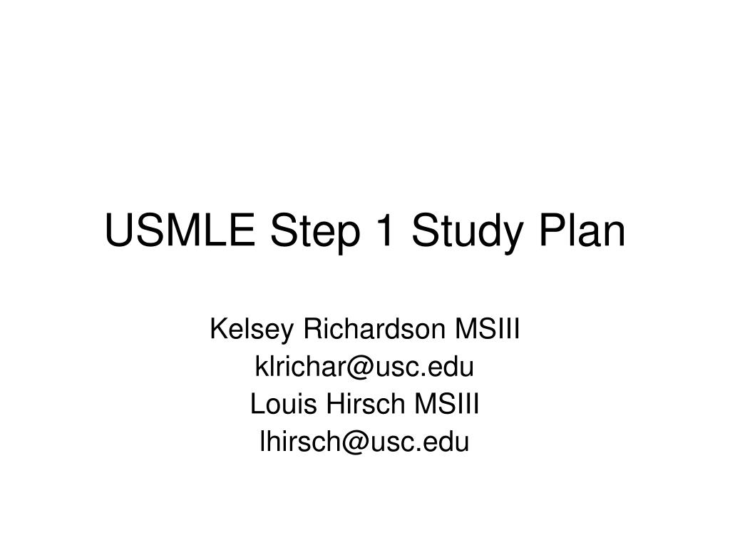PPT - USMLE Step 1 Study Plan PowerPoint Presentation, free download ... PPT - USMLE Step 1 Study Plan PowerPoint Presentation, free download ...
