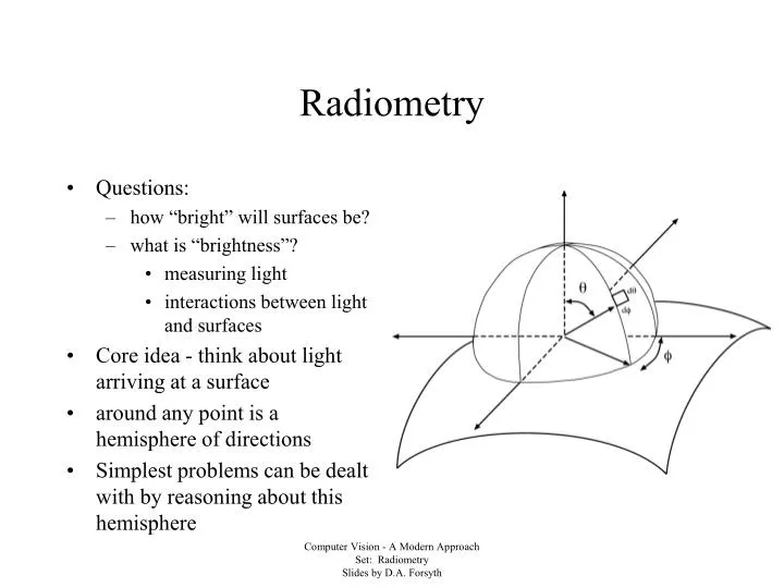 PPT - Radiometry PowerPoint Presentation, free download - ID:1291027