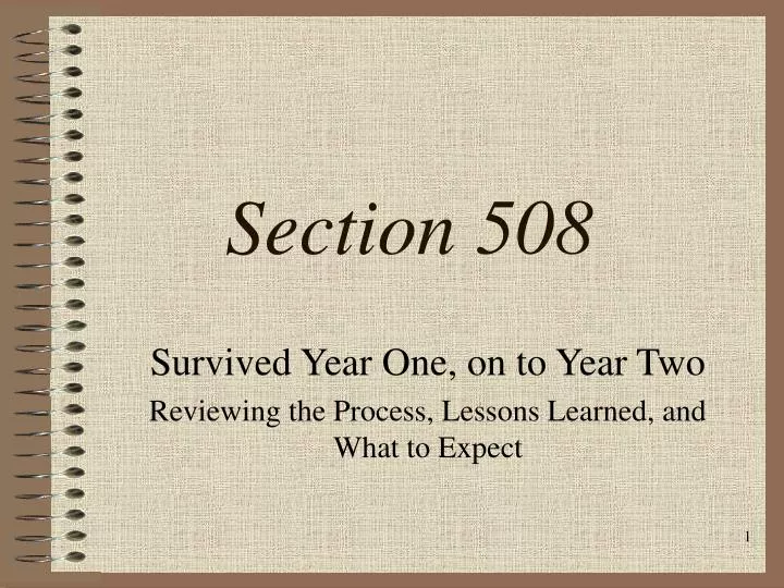 PPT - Section 508 PowerPoint Presentation, free download - ID:1292314