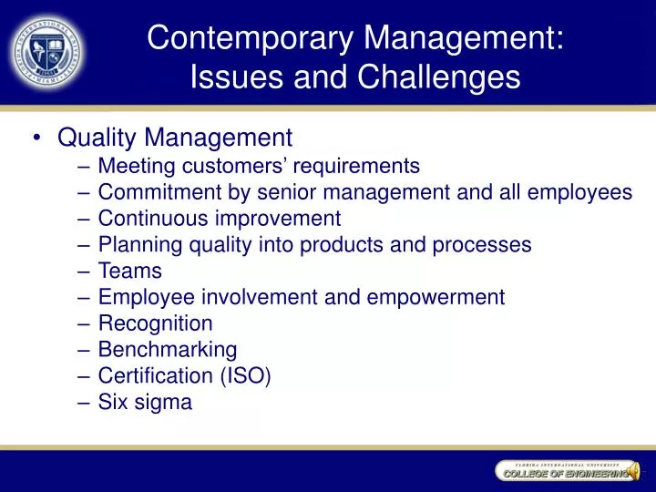 PPT - Contemporary Management: Issues and Challenges PowerPoint ...
