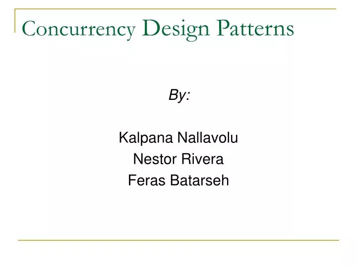 Ppt Concurrency Design Patterns Powerpoint Presentation Free Download Id 1292816