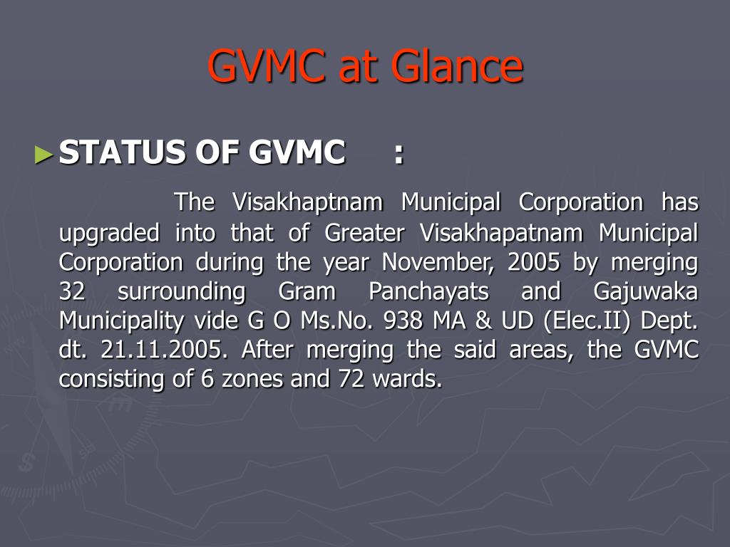 PPT - Greater Visakhapatnam Municipal Corporation PowerPoint ...