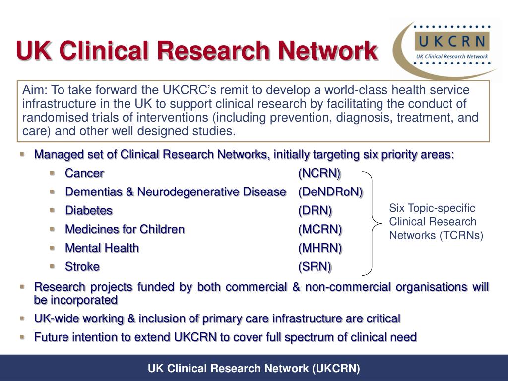 PPT - Industry Research in the UKCRN (UK Clinical Research Network ...
