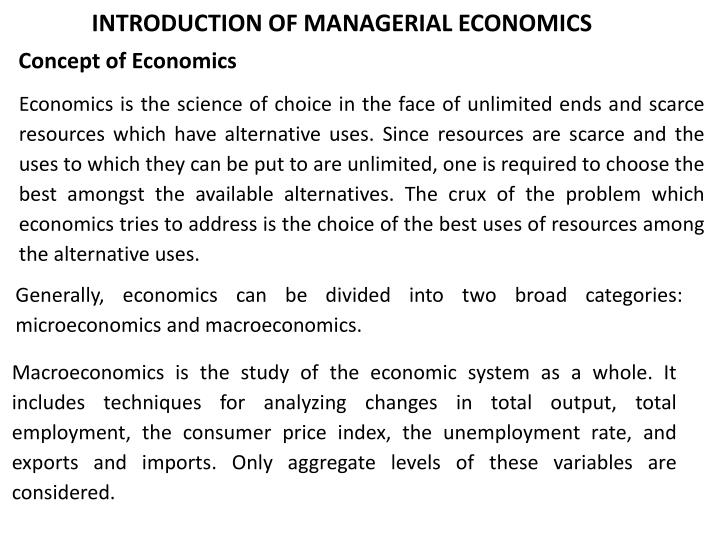 PPT - INTRODUCTION OF MANAGERIAL ECONOMICS PowerPoint Presentation ...