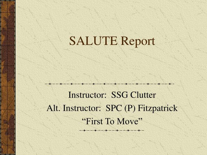 PPT - SALUTE Report PowerPoint Presentation, free download - ID:1295889