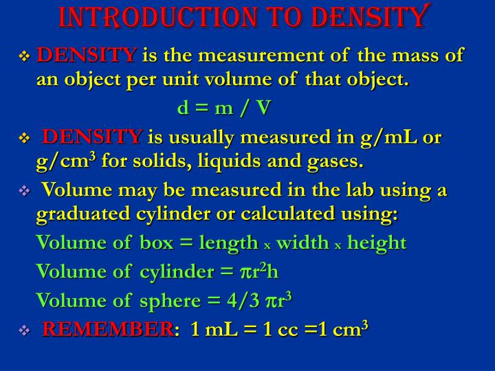 PPT - INTRODUCTION TO DENSITY PowerPoint Presentation, free download ...
