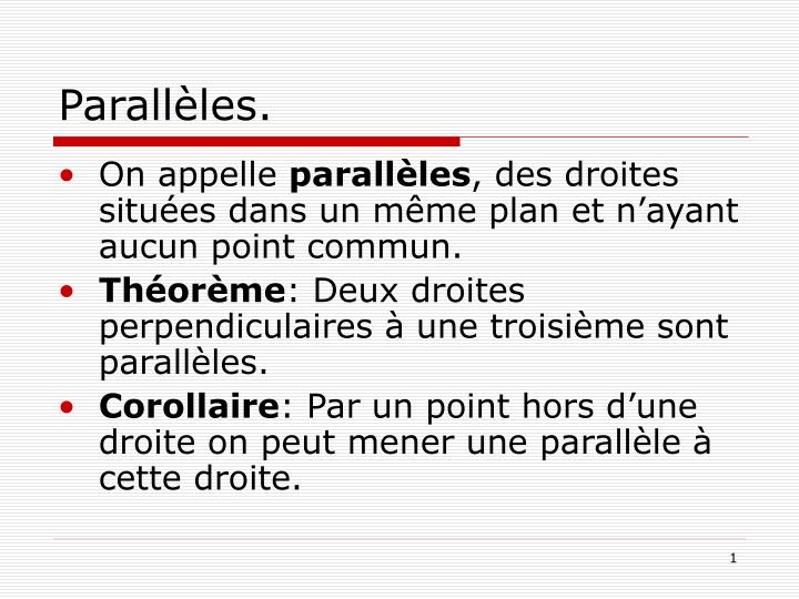 PPT - Parallèles. PowerPoint Presentation, free download - ID:1297579