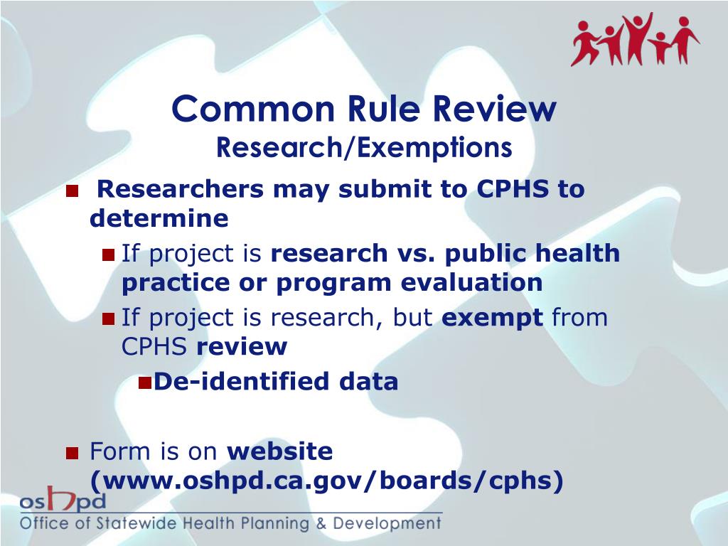 PPT - Protecting Human Subjects in Research: CPHS Overview PowerPoint ...