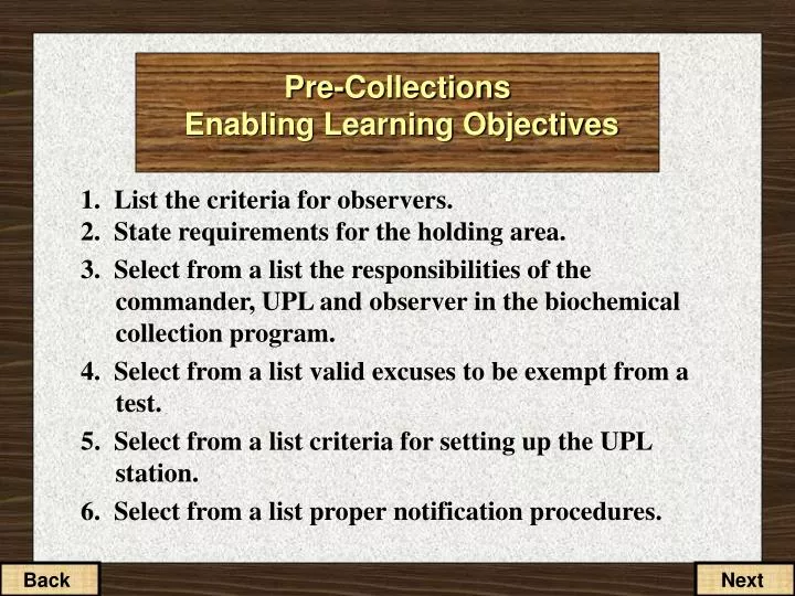 PPT - Pre-Collections Enabling Learning Objectives PowerPoint Presentation - ID:1299112