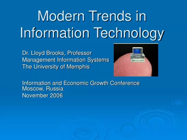 PPT - Modern Trends in Information Technology PowerPoint Presentation ...