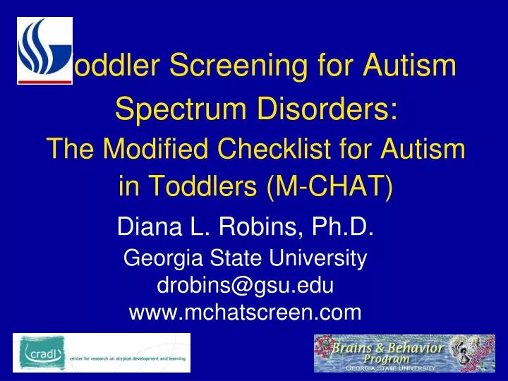 PPT - Toddler Screening for Autism Spectrum Disorders: The Modified ...