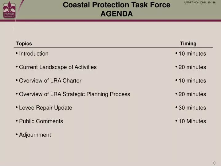 PPT - Coastal Protection Task Force AGENDA PowerPoint Presentation ...