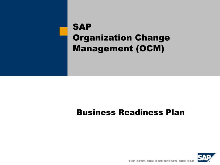 PPT - SAP Organization Change Management (OCM) PowerPoint Presentation ...