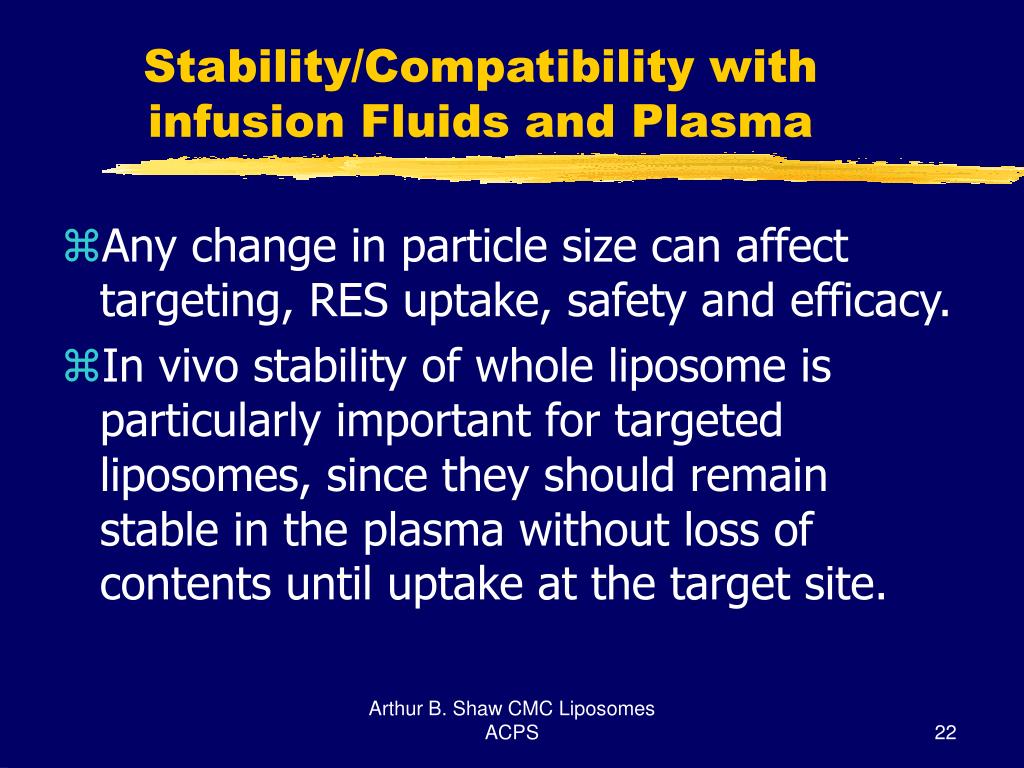 PPT - Liposome Drug Products: Chemistry Manufacturing and Control ...