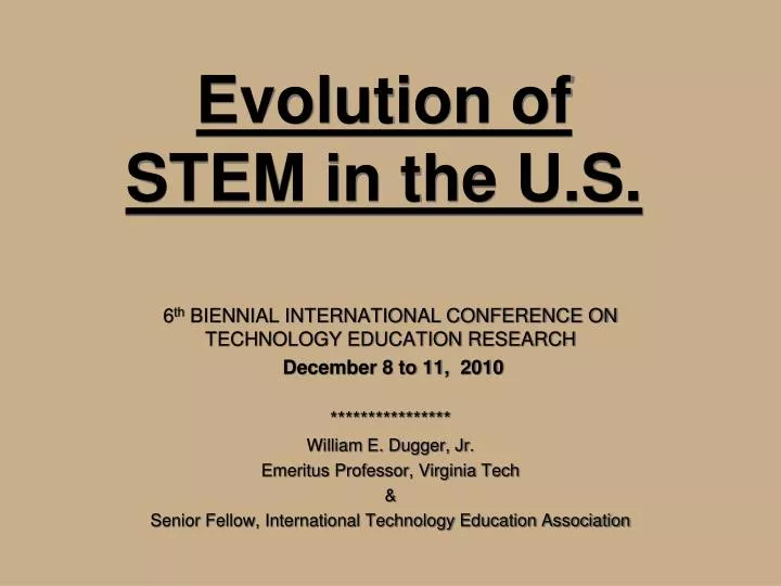 PPT - Evolution of STEM in the U.S. PowerPoint Presentation, free ...