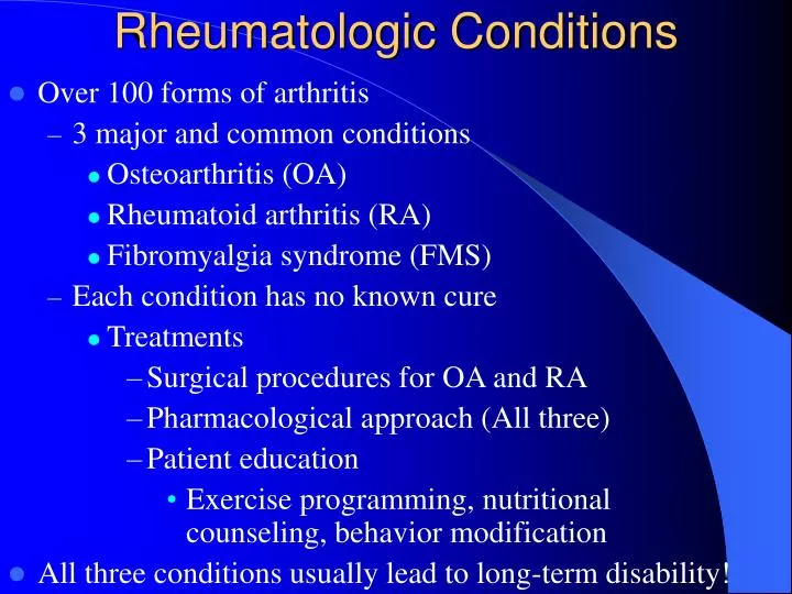 PPT - Rheumatologic Conditions PowerPoint Presentation, free download ...
