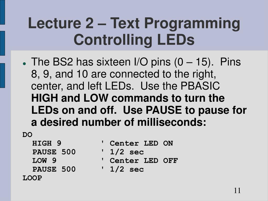 Ppt Engr 101 Robotics Lecture 2 Text Programming Powerpoint Presentation Id1305783