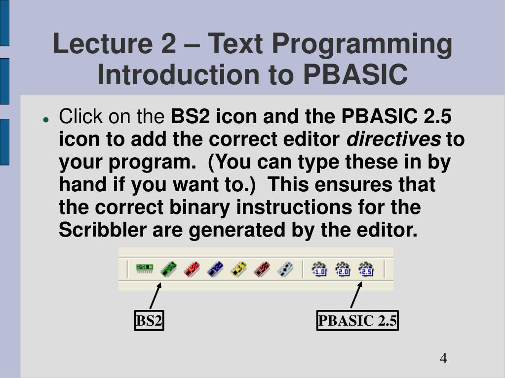 Ppt Engr 101 Robotics Lecture 2 Text Programming Powerpoint Presentation Id1305783