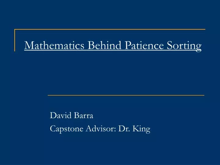 PPT - Mathematics Behind Patience Sorting PowerPoint Presentation, free ...