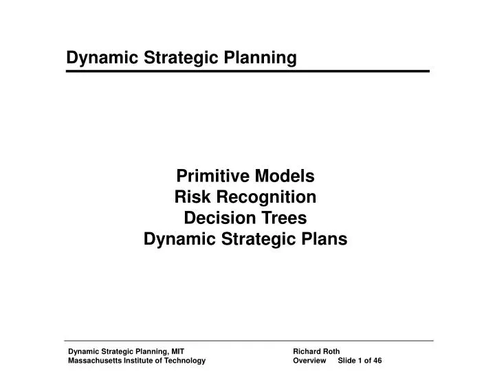 PPT - Dynamic Strategic Planning PowerPoint Presentation, free download ...