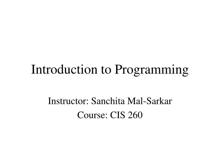 PPT - Introduction to Programming PowerPoint Presentation, free ...