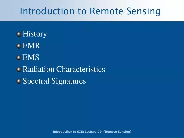 PPT - Introduction to Remote Sensing PowerPoint Presentation, free ...