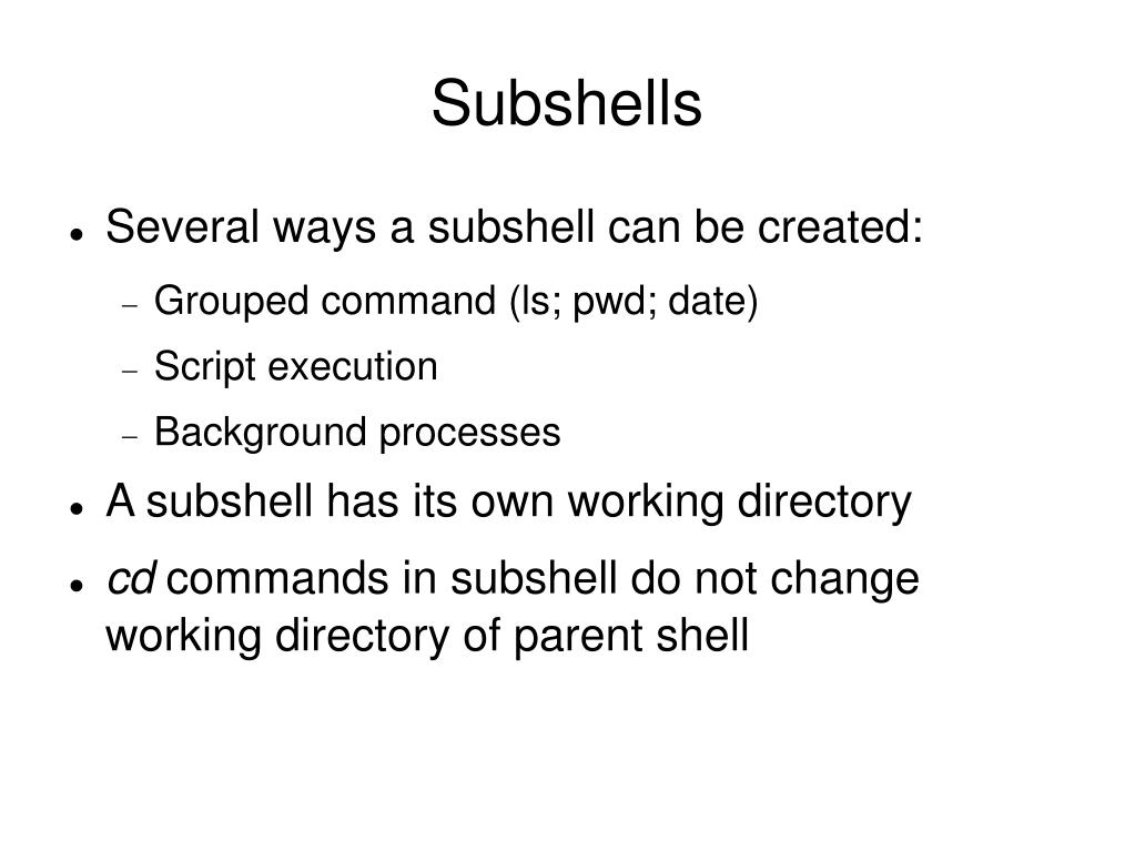 Ppt Chapter 4 The Unix Shells Bourne Shell Korn Shell C Shell Powerpoint Presentation
