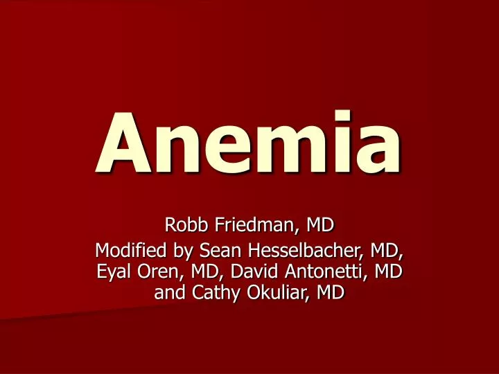 Ppt Anemia Powerpoint Presentation Free Download Id 1310026