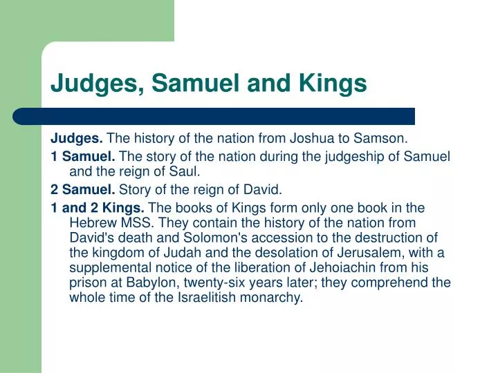 PPT - Judges, Samuel and Kings PowerPoint Presentation, free download ...