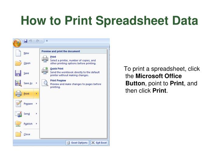 PPT - Microsoft Excel 2007 Introduction to Spreadsheet Programs ...