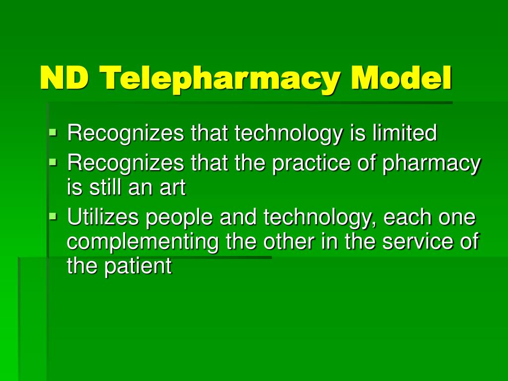 PPT - North Dakota Telepharmacy Project Hospital Telepharmacy Model ...