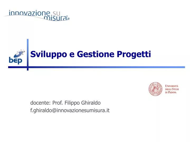 PPT - Sviluppo e Gestione Progetti PowerPoint Presentation, free ...