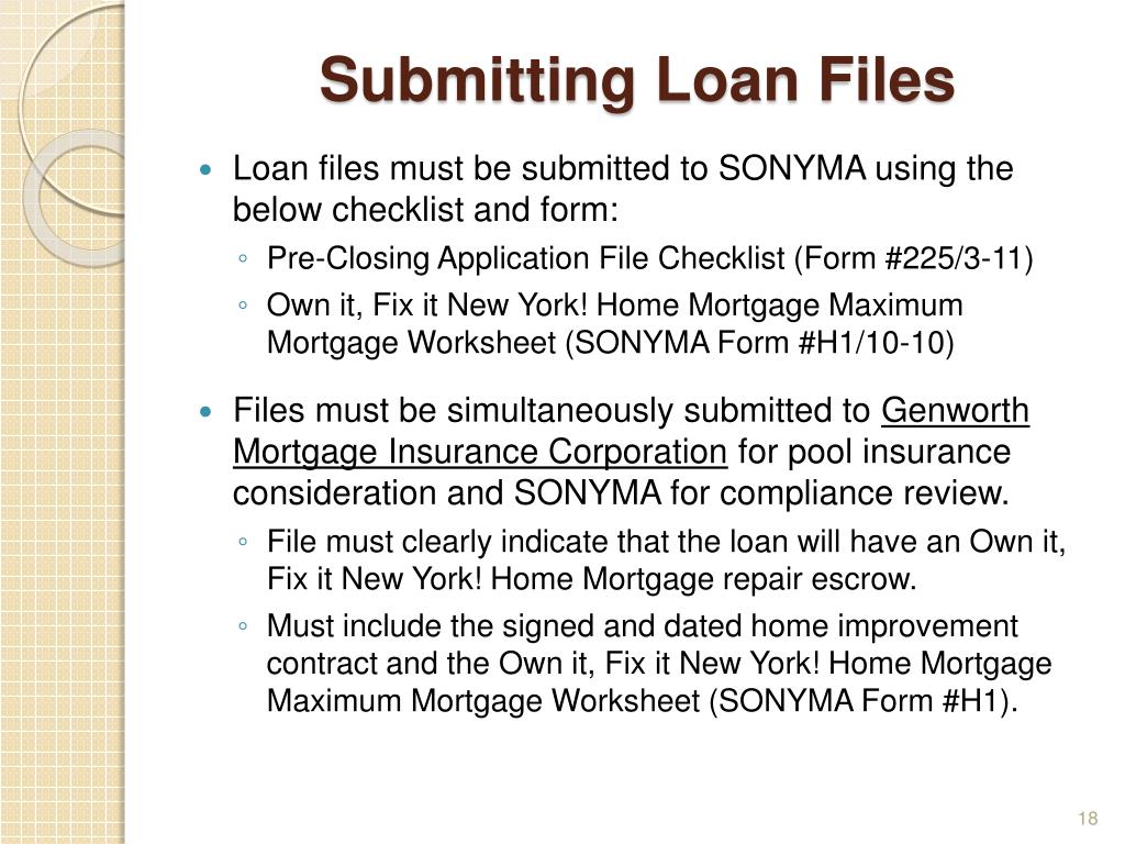 PPT - SONYMA Own it, Fix it New York! Home Mortgage Repair Escrow ...