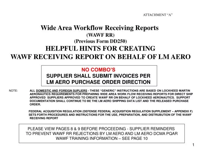 PPT - Wide Area Workflow Receiving Reports (WAWF RR) (Previous Form ...