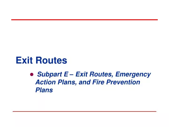 PPT - Exit Routes PowerPoint Presentation, free download - ID:1318479