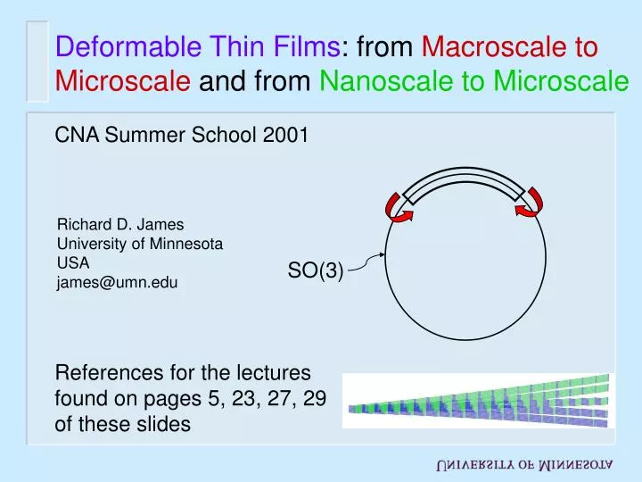 PPT - Deformable Thin Films : from Macroscale to Microscale and from ...