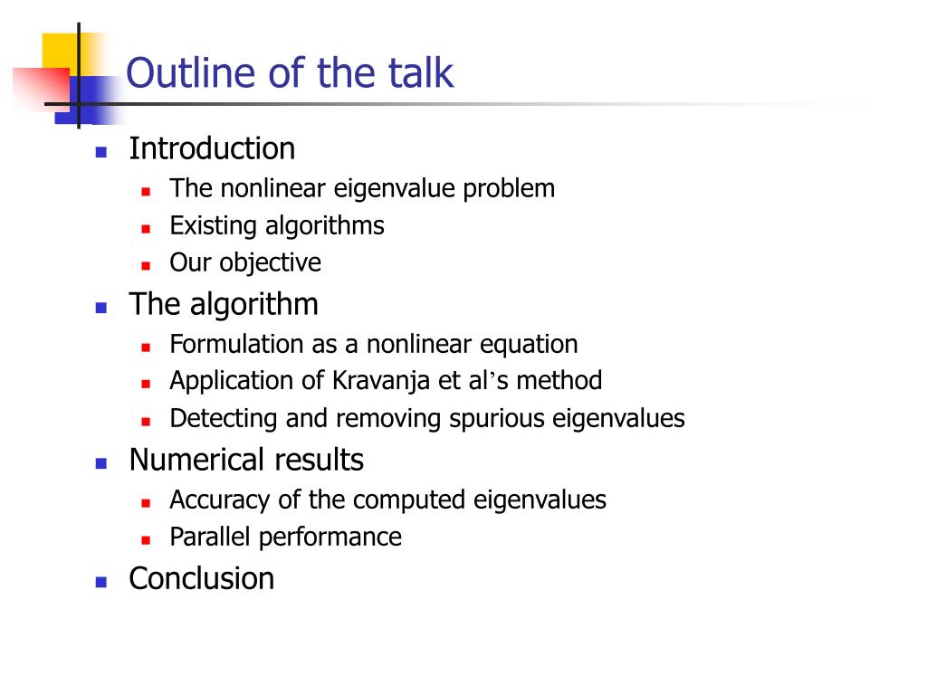 Ppt A Large Grained Parallel Algorithm For Nonlinear Eigenvalue Problems Using Complex Contour