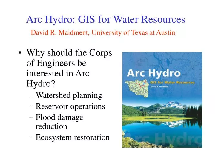 PPT - Arc Hydro: GIS for Water Resources PowerPoint Presentation, free download - ID:1319965
