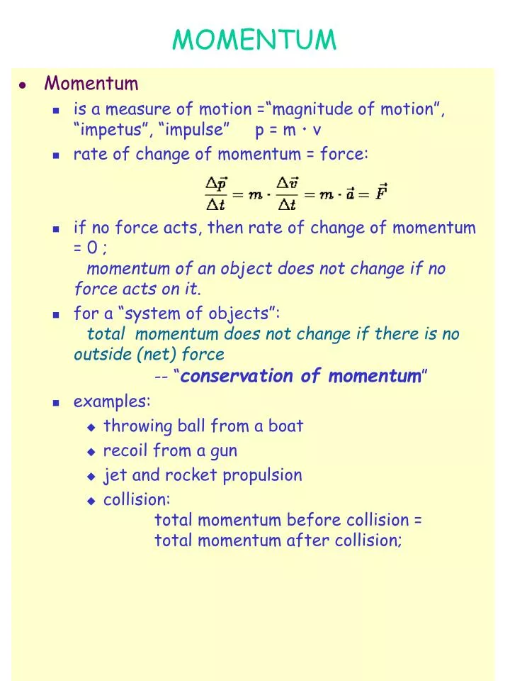 PPT - MOMENTUM PowerPoint Presentation, free download - ID:1322241