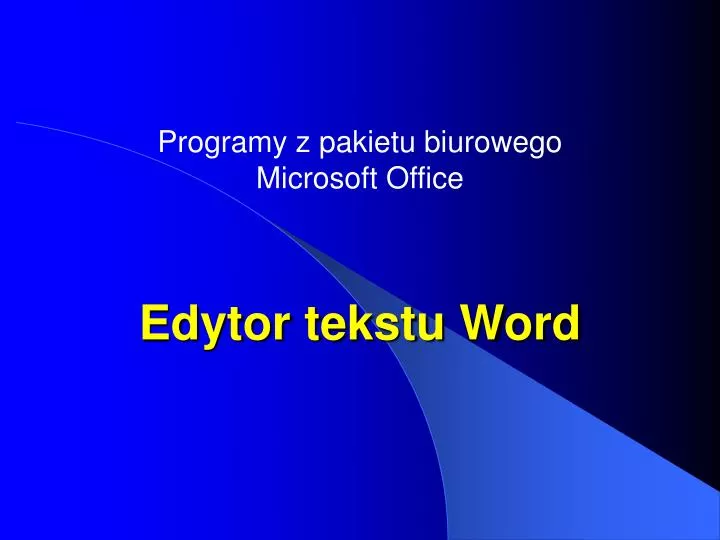 PPT - Edytor tekstu Word PowerPoint Presentation, free download - ID ...