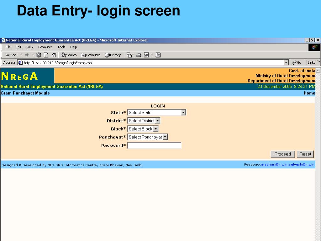 PPT - Online Monitoring National Rural Employment Guarantee Act (NREGA ...