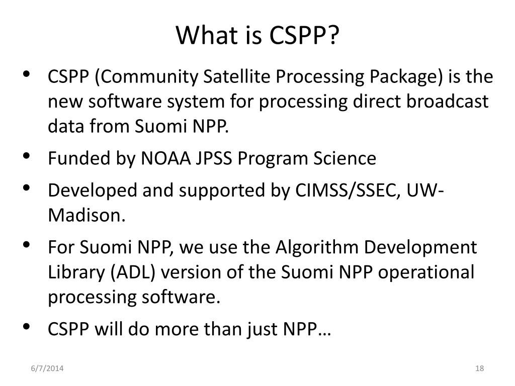 PPT Integrated Processing Including CSPP PowerPoint Presentation