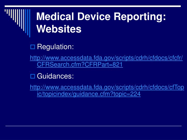 PPT - Medical Device Reporting and Tracking PowerPoint Presentation ...