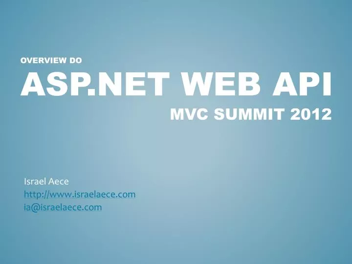 PPT - Overview do ASP.NET Web API PowerPoint Presentation, free ...