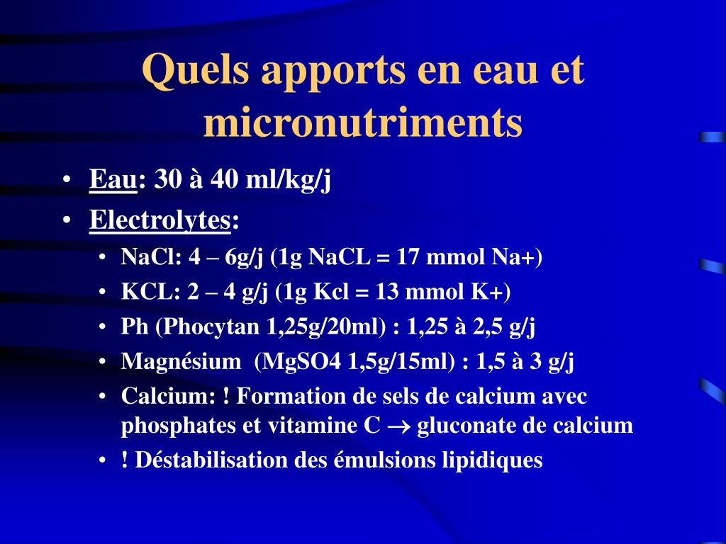PPT - Place et technique de la nutrition parentérale PowerPoint ...
